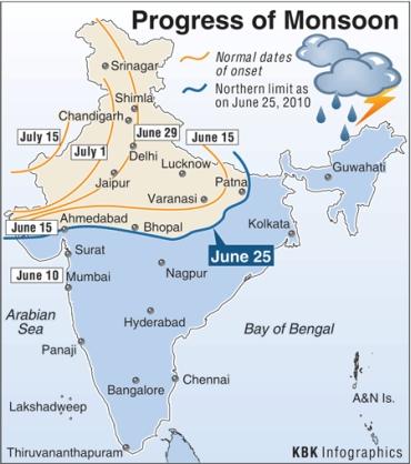 Graphic: Progress of the Great Indian Monsoon - Rediff.com India News