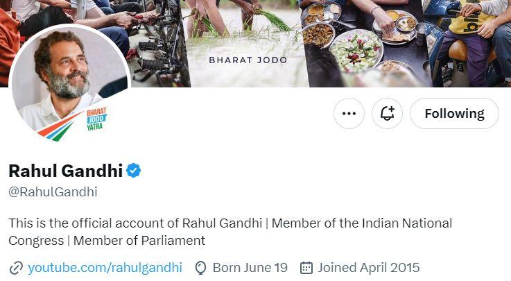 Rahul Gandhi changes his Twitter bio to...