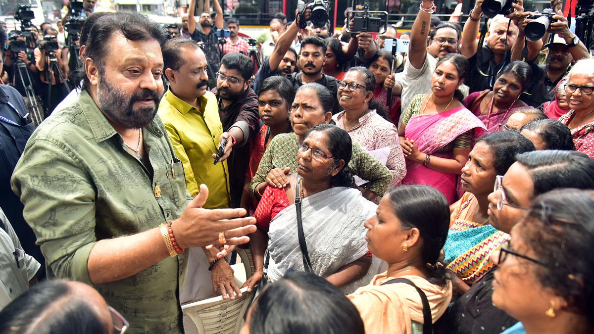 Union minister Suresh Gopi visits freedom fighter Sankaran Nair's family - Rediff.com India News