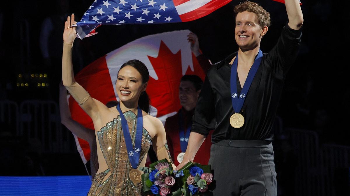 PIX: Chock-Bates win third straight Ice Dance World title - Rediff Sports